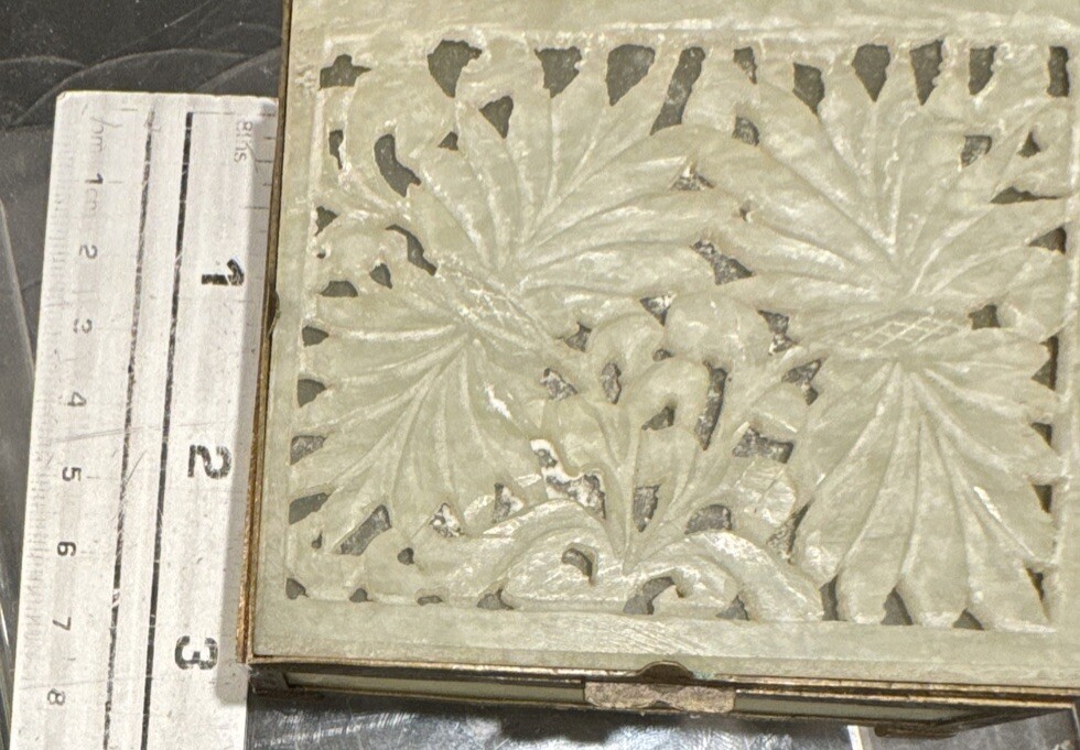 Vintage Chinese Jade Handstone Box With Flower Reticulation | eBay