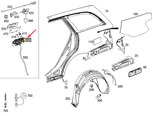 NEW MERCEDES-BENZ E S212 TANK FILLER RECESS A2126303800 ORIGINAL | eBay