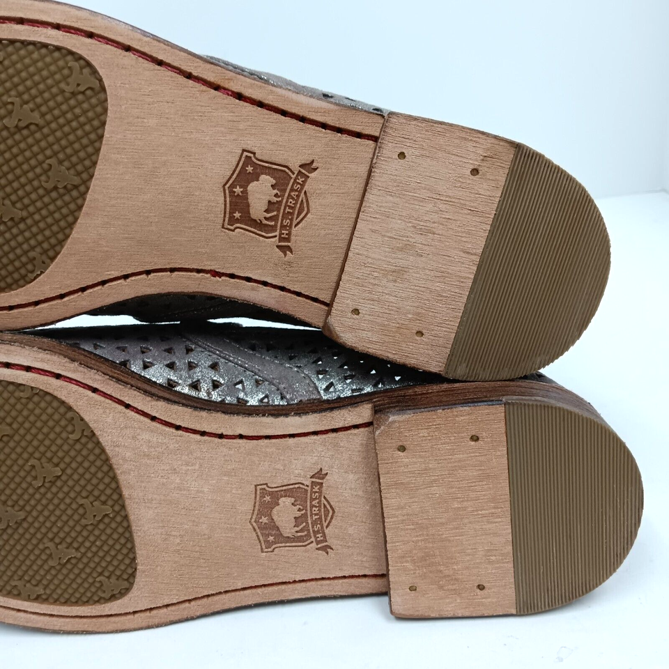 Trask Ali Perf Italian Suede Pewter Metallic Slip on US 6.5 EU 37.5 UK ...