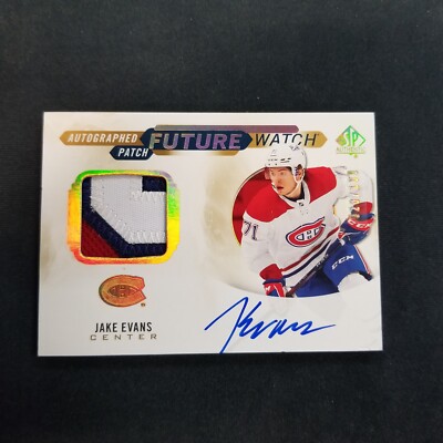 2020-21 SP AUTHENTIC JAKE EVANS FUTURE WATCH PATCH AUTO /100 RPA ROOKIE ...