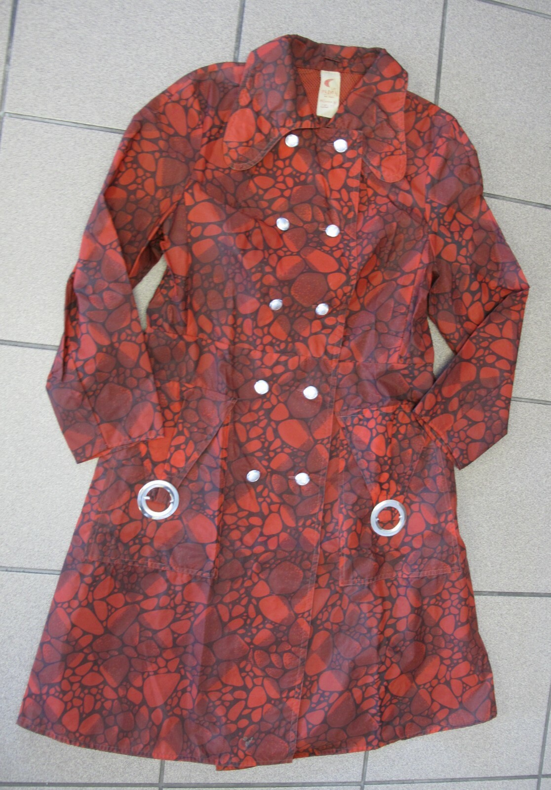 Russian Soviet Women's Rain coat Bologna Red Black Пл… - Gem