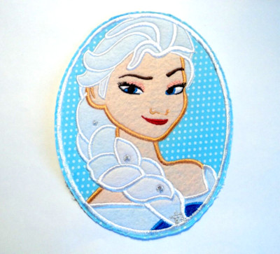 1x Large Princess Elsa Frozen Embroidered Patches Applique Badge Iron ...