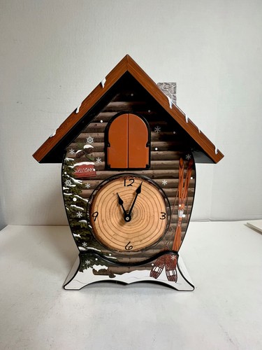 Mark Feldman Snowy Cabin Cardinal Cuckoo-Clock Tabletop wall sound. See ...