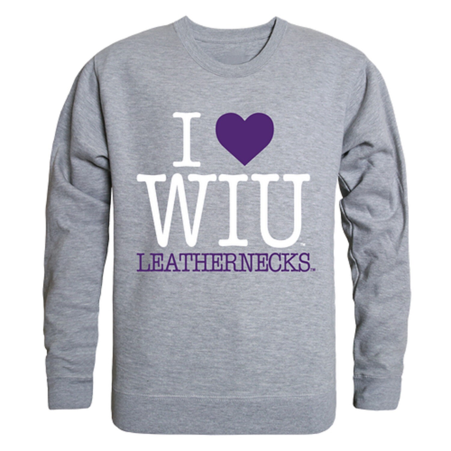 Western Illinois University Leathernecks WIU I Love Crewneck Sweatshirt ...