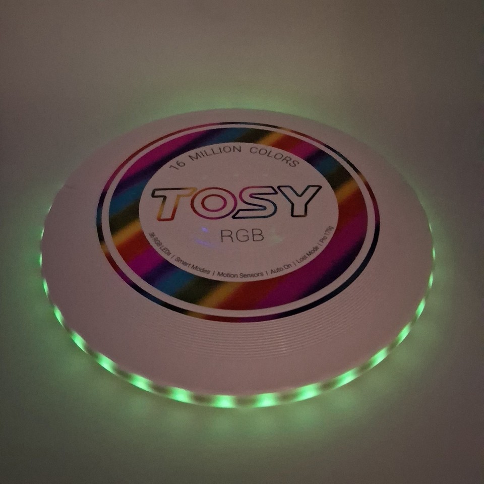 TOSY RGB Flying Disc Light Up Frisbee White LED 16 Million Colors ...