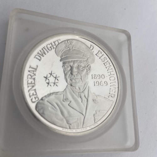 Dwight D. Eisenhower President/General, .999 Silver Round Coin in ...