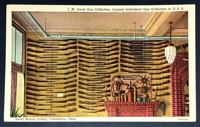 Postcard Claremore Oklahoma Route 66 Mason Hotel JM Davis Gun ...