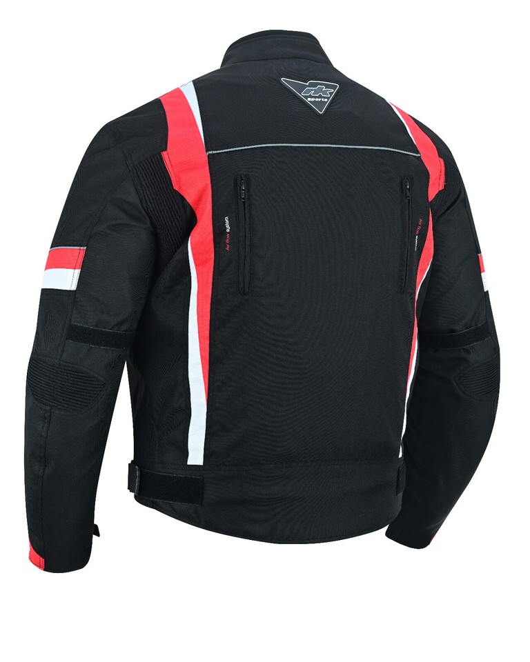 RKSports MENS 1509 RED TEXTILE MOTORBIKE MOTORCYCLE JACKET 2015 NEW ...