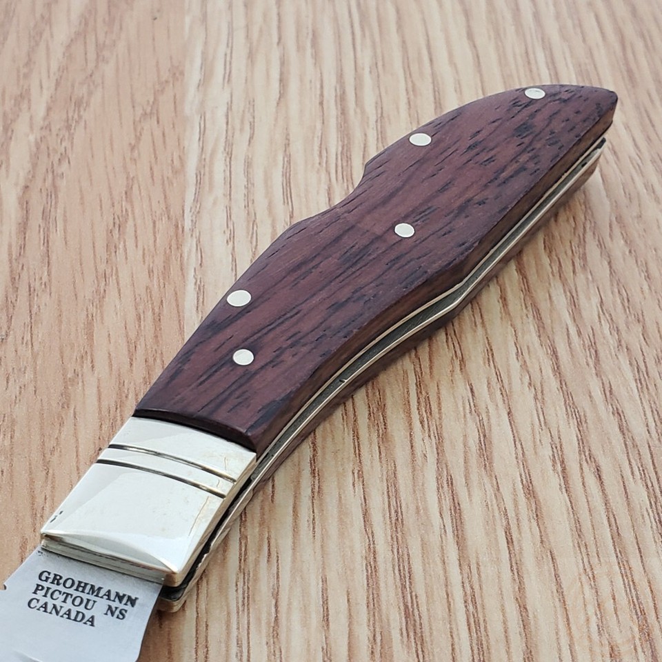 Grohmann Mini Russell Folding Knife 3.13" Carbon Steel Blade Rosewood ...