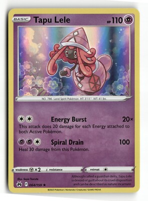 Pokemon TCG Crown Zenith Holo Tapu Lele 064/159 | eBay