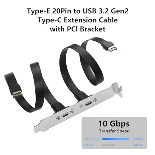 2 Pack USB 3.1 Front Panel Header -C Extension Cables with Panel Mount ...