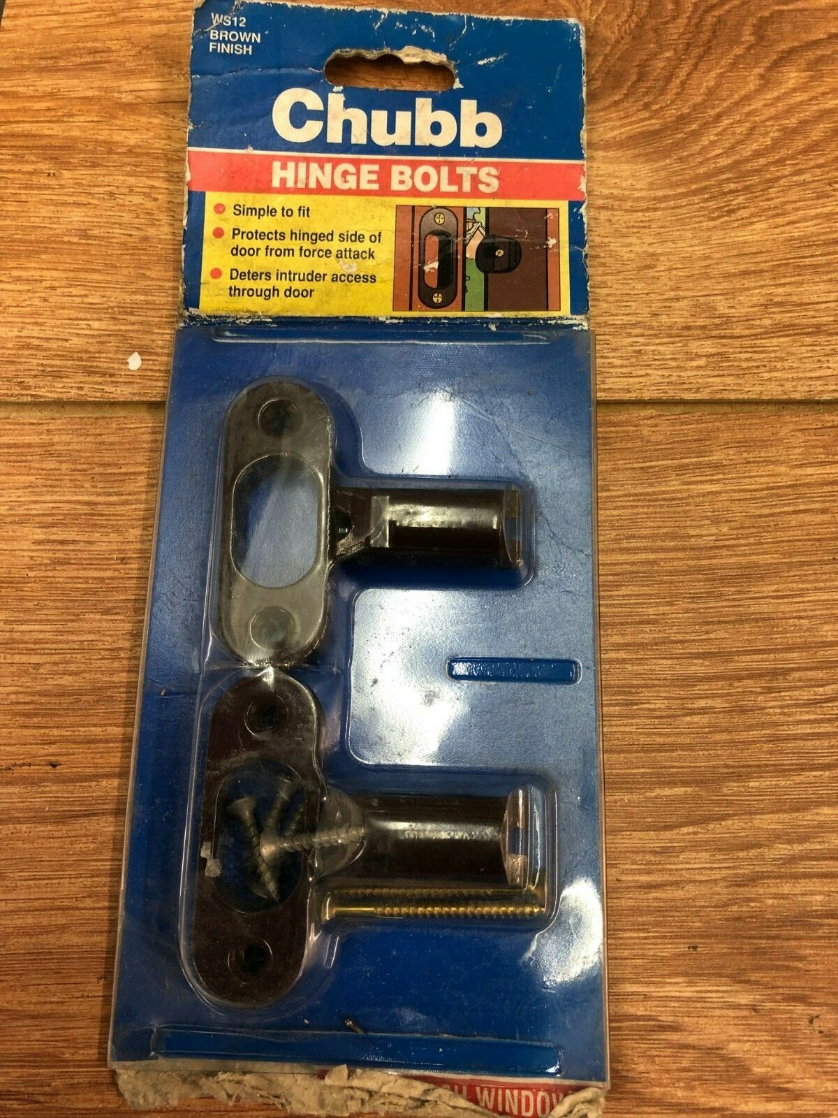 CHUBB HINGE BOLTS WS12, 2 BOLTS FOR ALL HINGED WOODEN DOORS RRP. £35 ...
