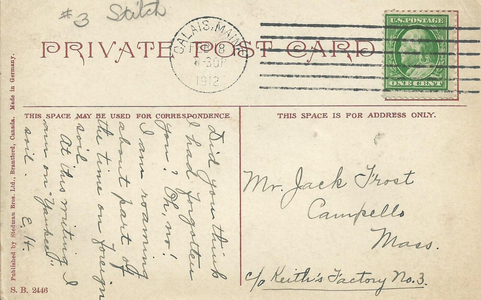 Private Post Card. Canada. 'On Detriot River, Windsor, Canada.' Posted ...