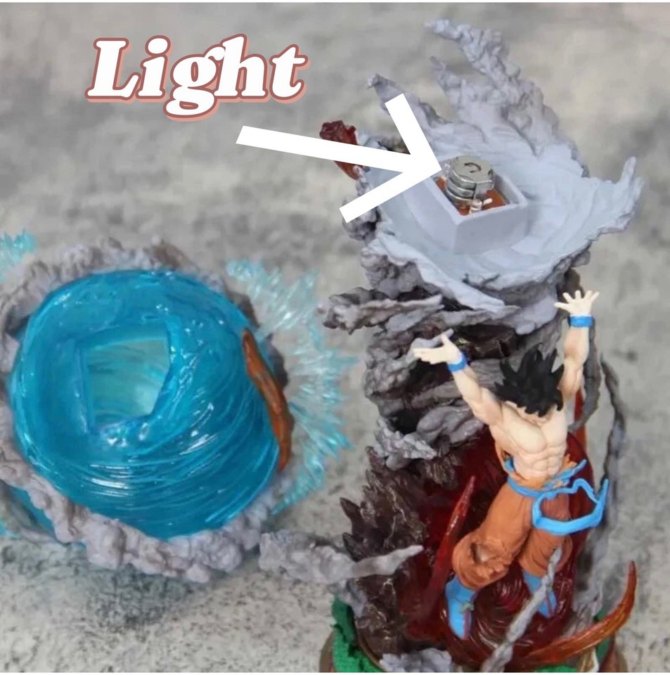 9" Dragon Ball Z Goku Son Goku Statue Figure Lamp Spirit Bomb Genki ...