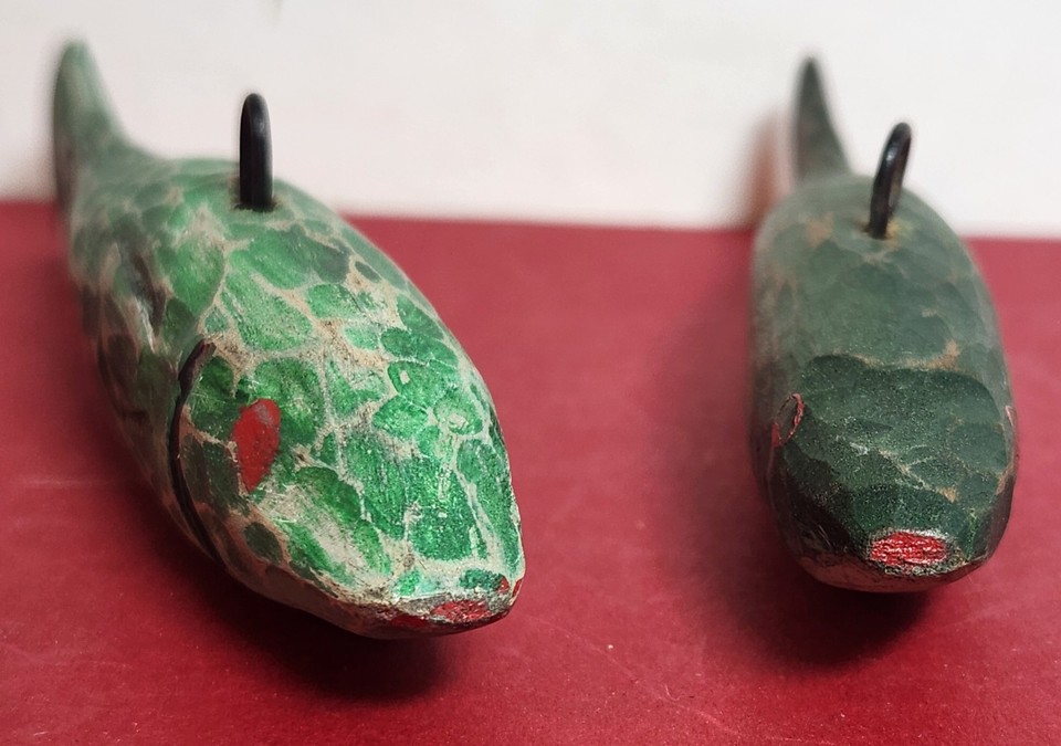 2 Vintage Wood Fish Decoys, Fishing Collectible A2 | eBay