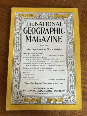 Vintage May 1942 National Geographic Journal Magazine Paperback Book | eBay