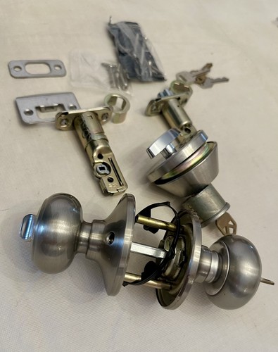 Defiant Satin Nickel Keyed Entry Knob and Matching Deadbolt Combo | eBay