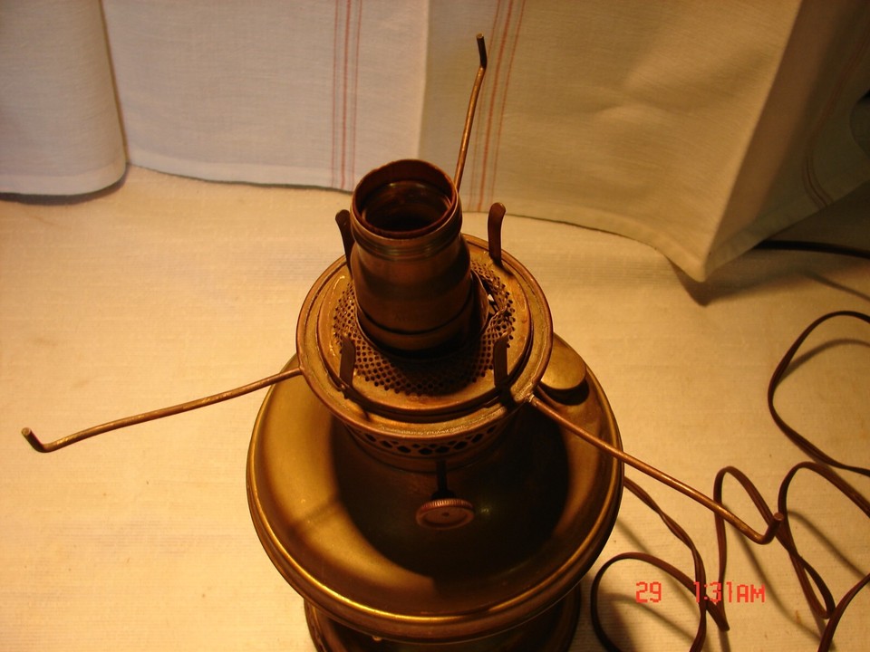 Antique Brass Rayo Type Lamp Changed to Electric Working As Found | eBay