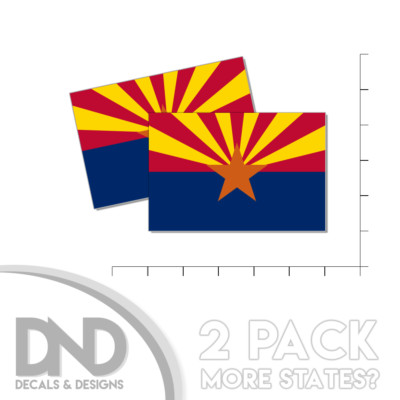 Arizona State Flag Sticker - Decal Bumper AZ State Arizonan 2 Pack 5in ...