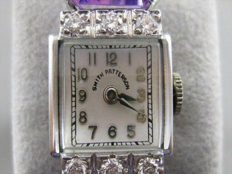 ANTIQUE 4.40CTW OLD MINE DIAMOND AMETHYST PLATINUM SMITH PATTERSON ...