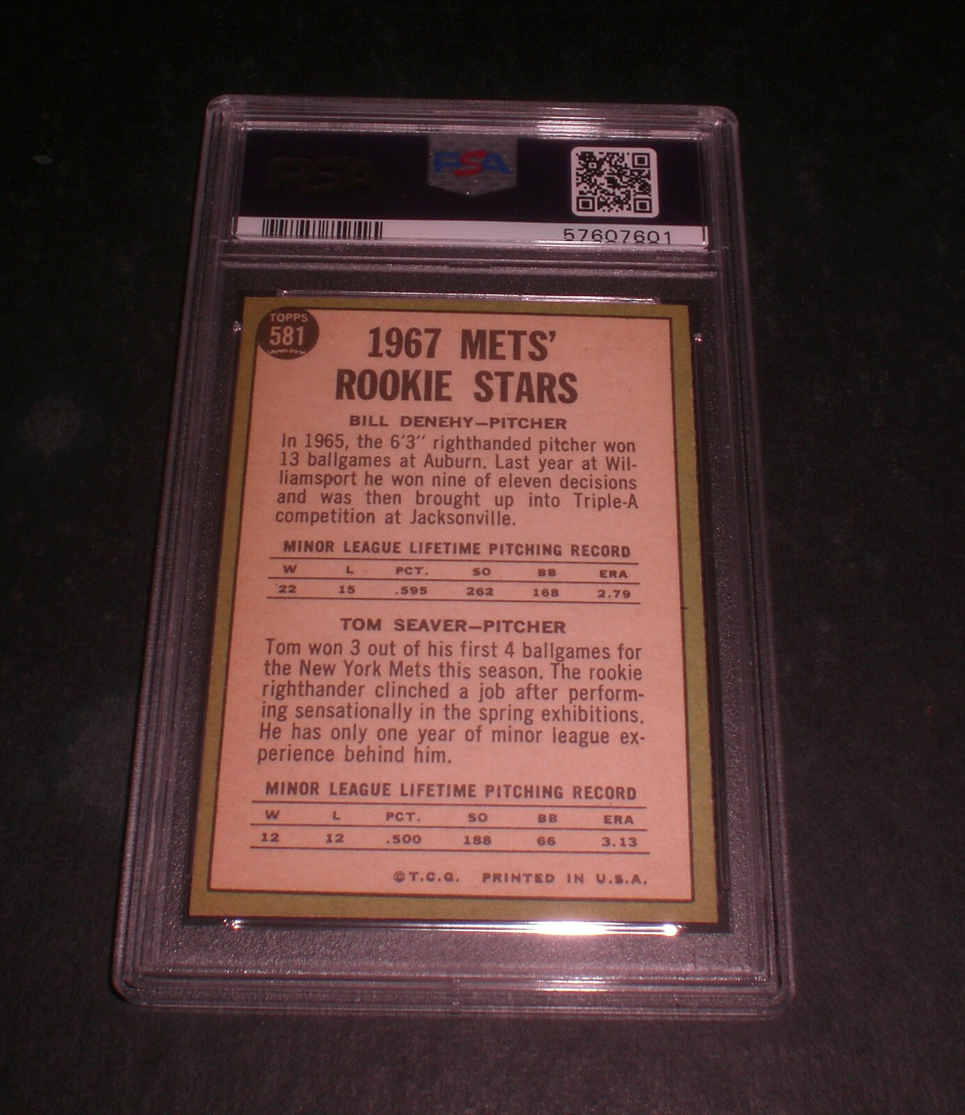 1967 TOM SEAVER ROOKIE TOPPS #581 PSA 8 NM-MT | eBay