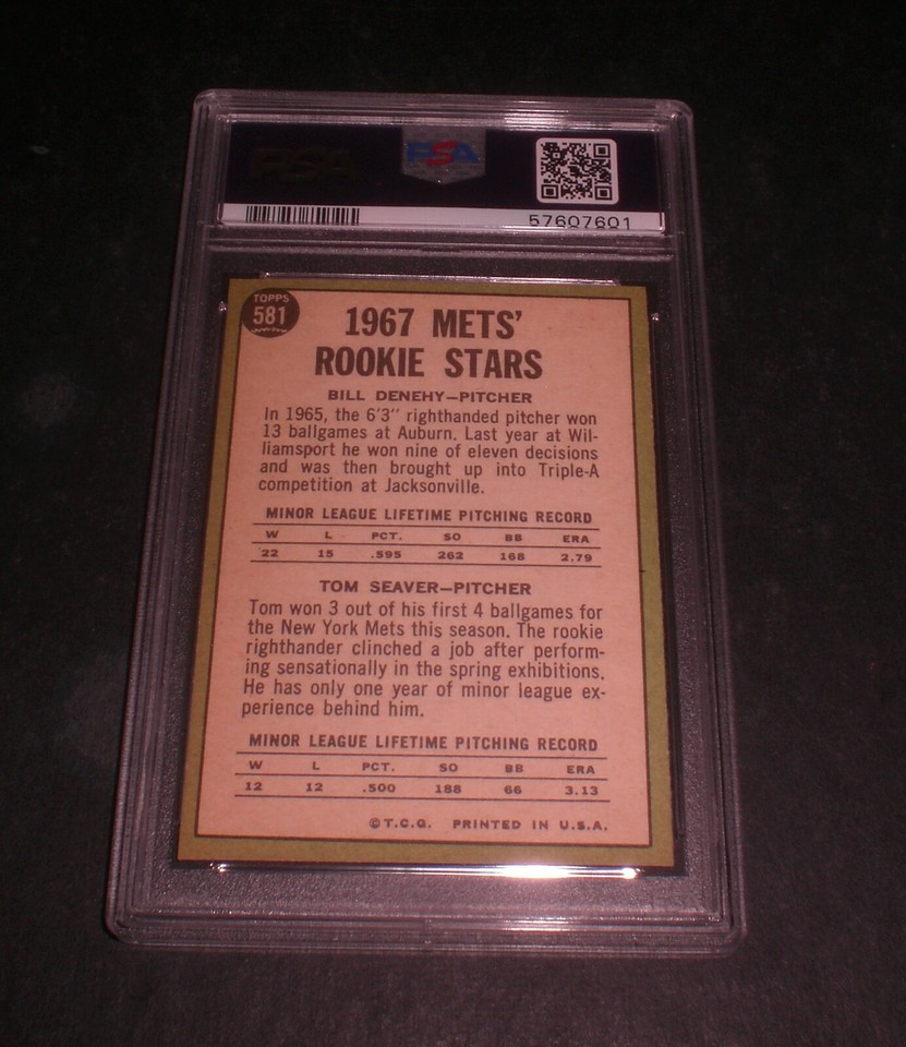 1967 TOM SEAVER ROOKIE TOPPS #581 PSA 8 NM-MT | eBay