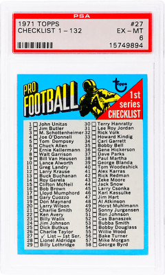 1971 Topps Checklist 1-132 #27 PSA 6 | eBay