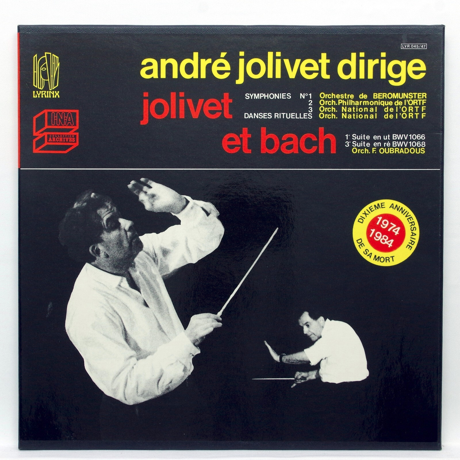 ANDRE JOLIVET symphonies nos.1-3 JS BACH suites nos.1 & 3 LYRINX 3xLPs ...