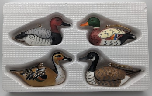 Vintage Set of 4 Miniature Resin Decoy Duck Ornaments Pintail Mallard ...