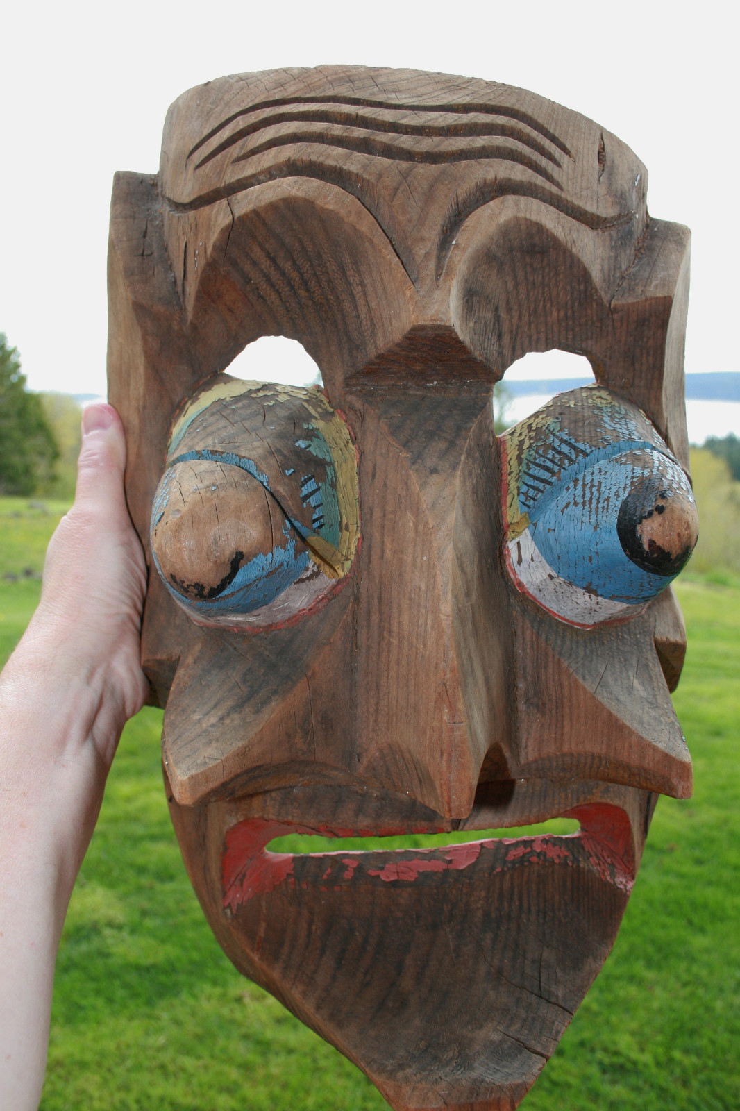 XLG Antique Spirit Dance Mask from Mexico--Stunning & Ready to Hang! | eBay