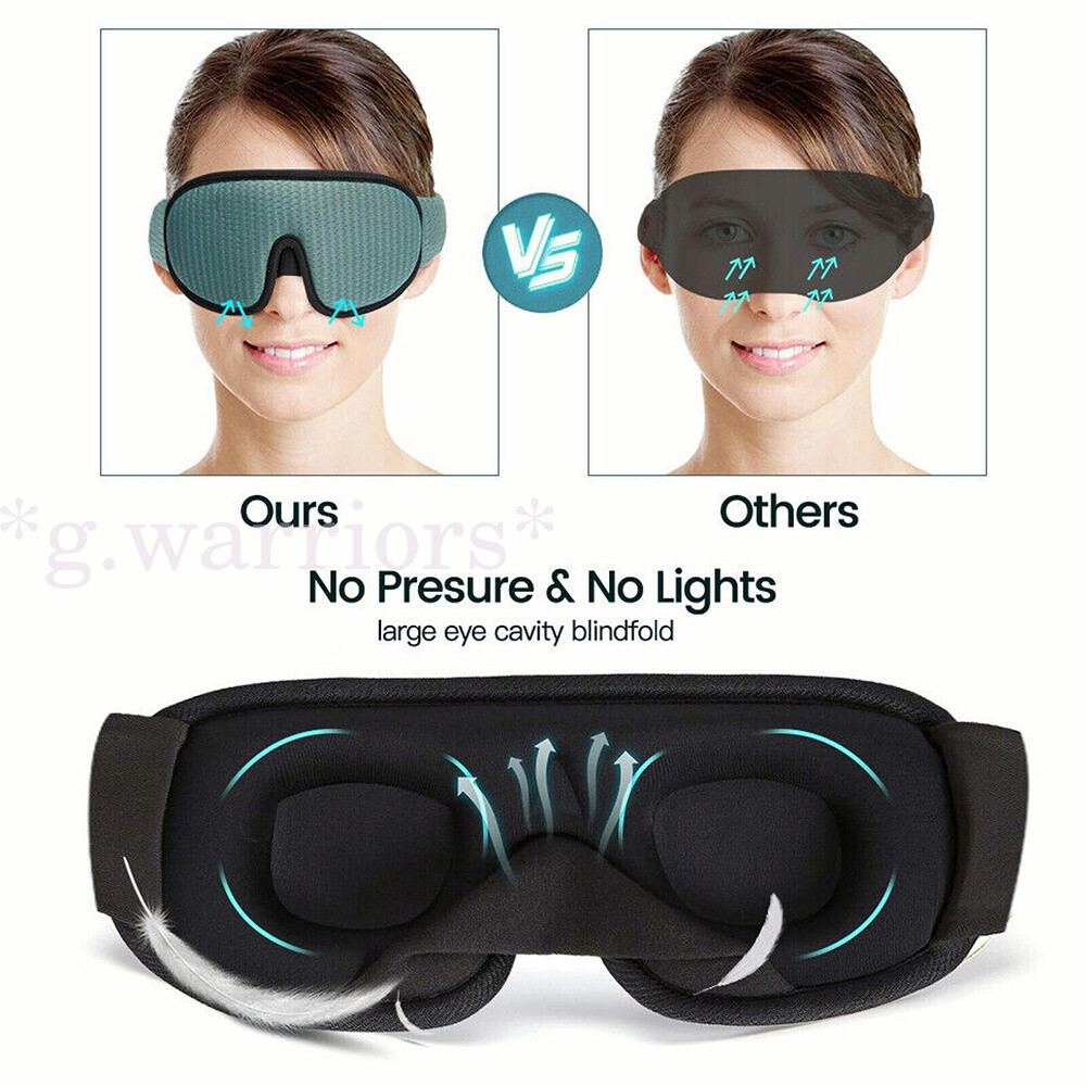 Soft Padded Sleep Mask 3D Eye Blackout Luxurious Eye Cover Travel ...