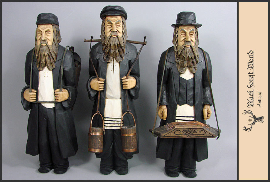 hand carved wooden jewish statue Klezorim sculptures woodcarving | eBay