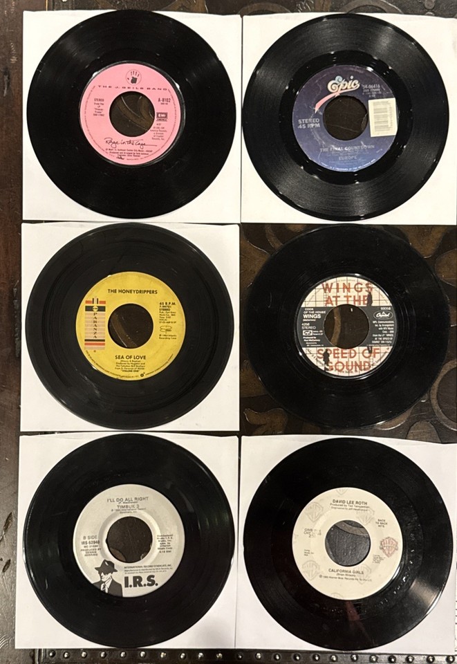 12 Lot Vintage 45s: Rock Pop Classic New Wave 80s 7” Vinyl Record Set ...