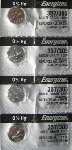 4 Energizer 357 303 EPX76 SR44SW AG13 LR44 D357H 228 J 280-62 SB-B9 ...