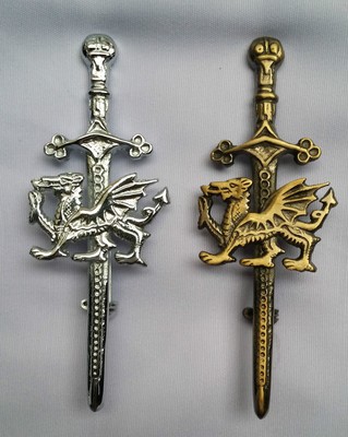 Scottish Kilt Pins Welsh Dragon Various Antique Chrome Celtic Pin ...