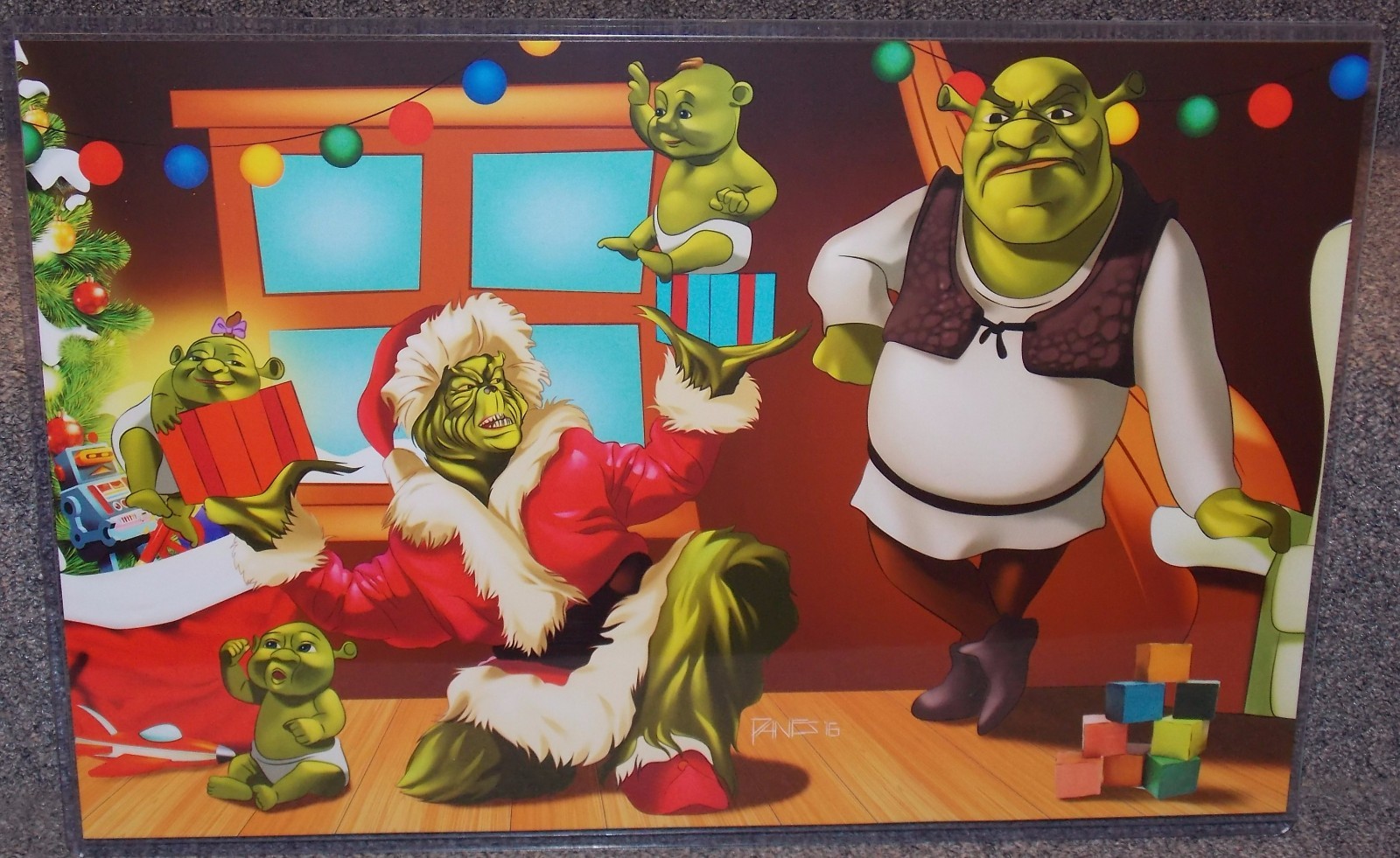 Shrek vs The Grinch Glossy Print 11 x 17 In Hard Plastic Sleeve | eBay
