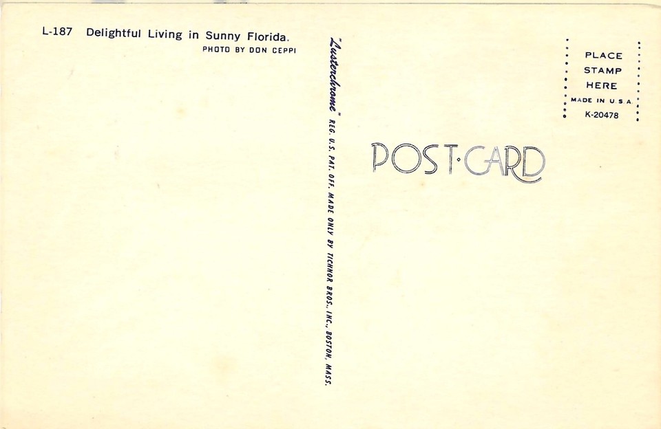 Vintage Florida Chrome Postcard Delightful Living in Sunny High Rise ...