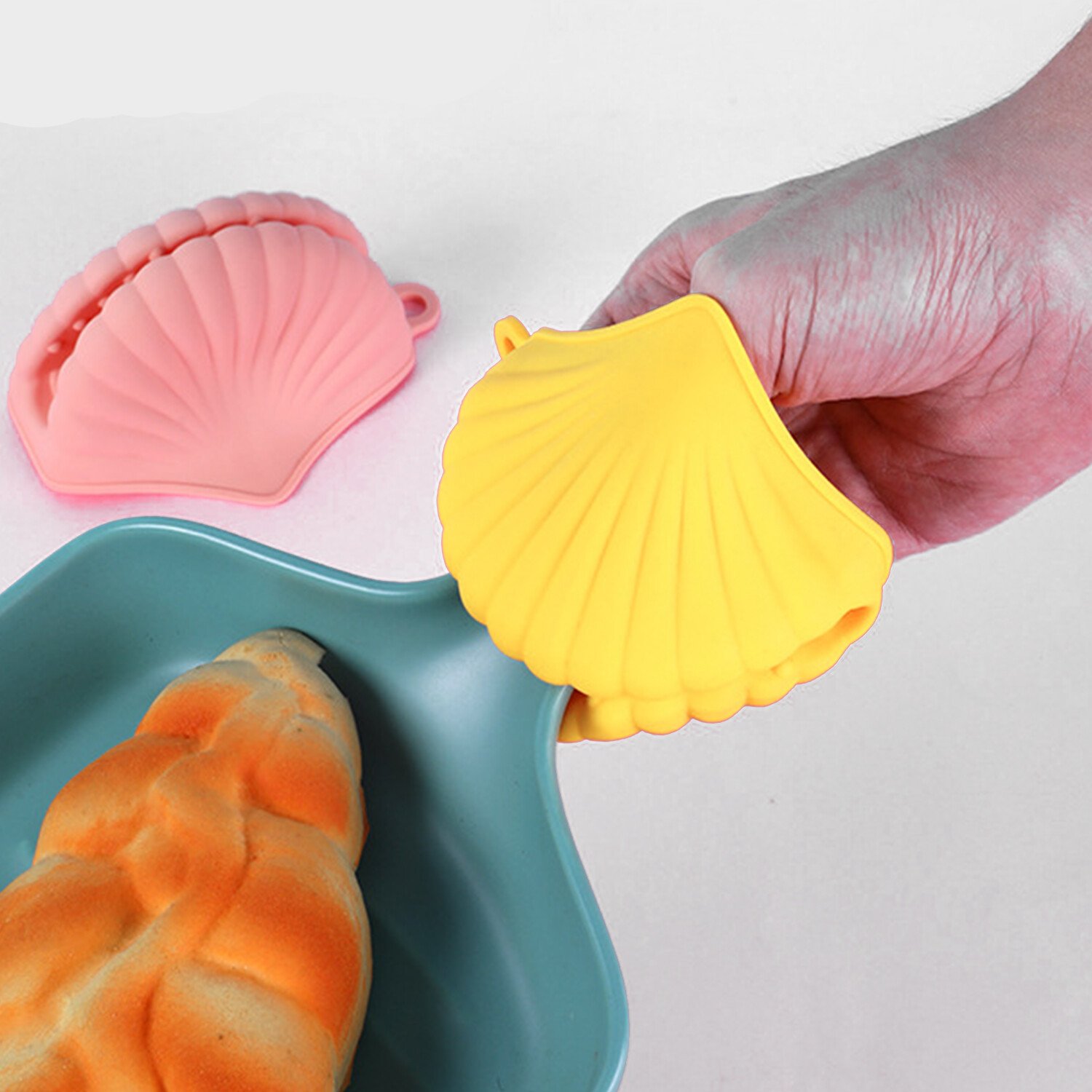 Anti-scalding Shell Shaped Pot Handle Kitchen Mitt Silicone Cooking ...