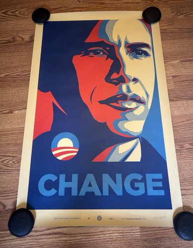 Barack Obama Change by Shepard Fairey Official 2008 Campaign #476/5000 ...