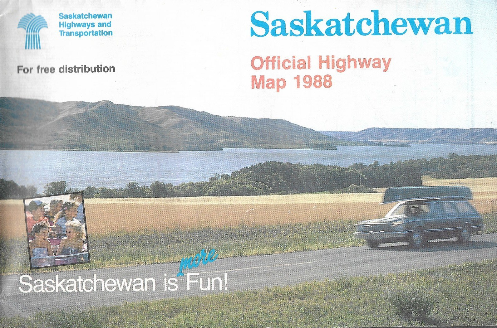 1988 SASKATCHEWAN Official Highway Road Map Regina Saskatoon Moose Jaw ...