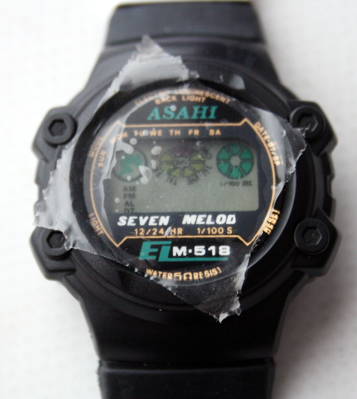 3X VINTAGE 80'S ASAHI SEVEN MELODY LCD WATCH EL M 515 UNTESTED NEW OLD ...