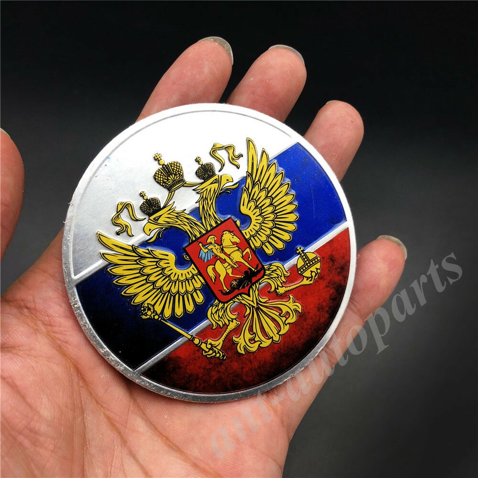 Russia Russian Flag Eagle Coat of Arms Car Trunk Emblem Badge Decal ...