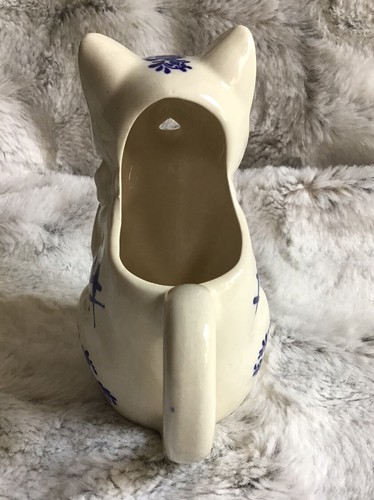 Vintage Delft White & Blue Porcelain Cat Creamer Pitcher Style 4.5” | eBay