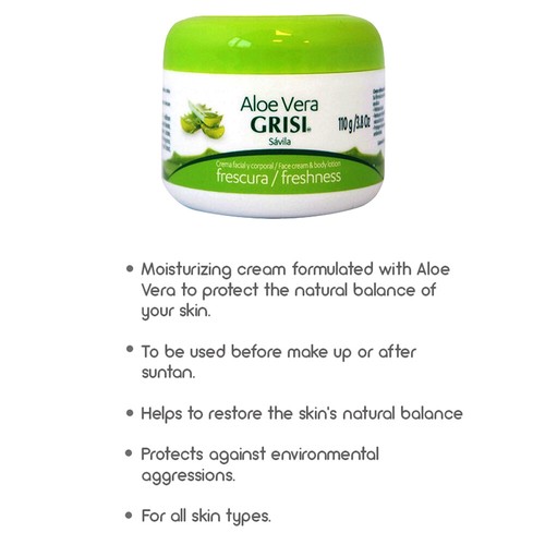 Grisi Face and Body Moisturizing Cream. Aloe Vera. Anti Aging. 3.8 Oz ...