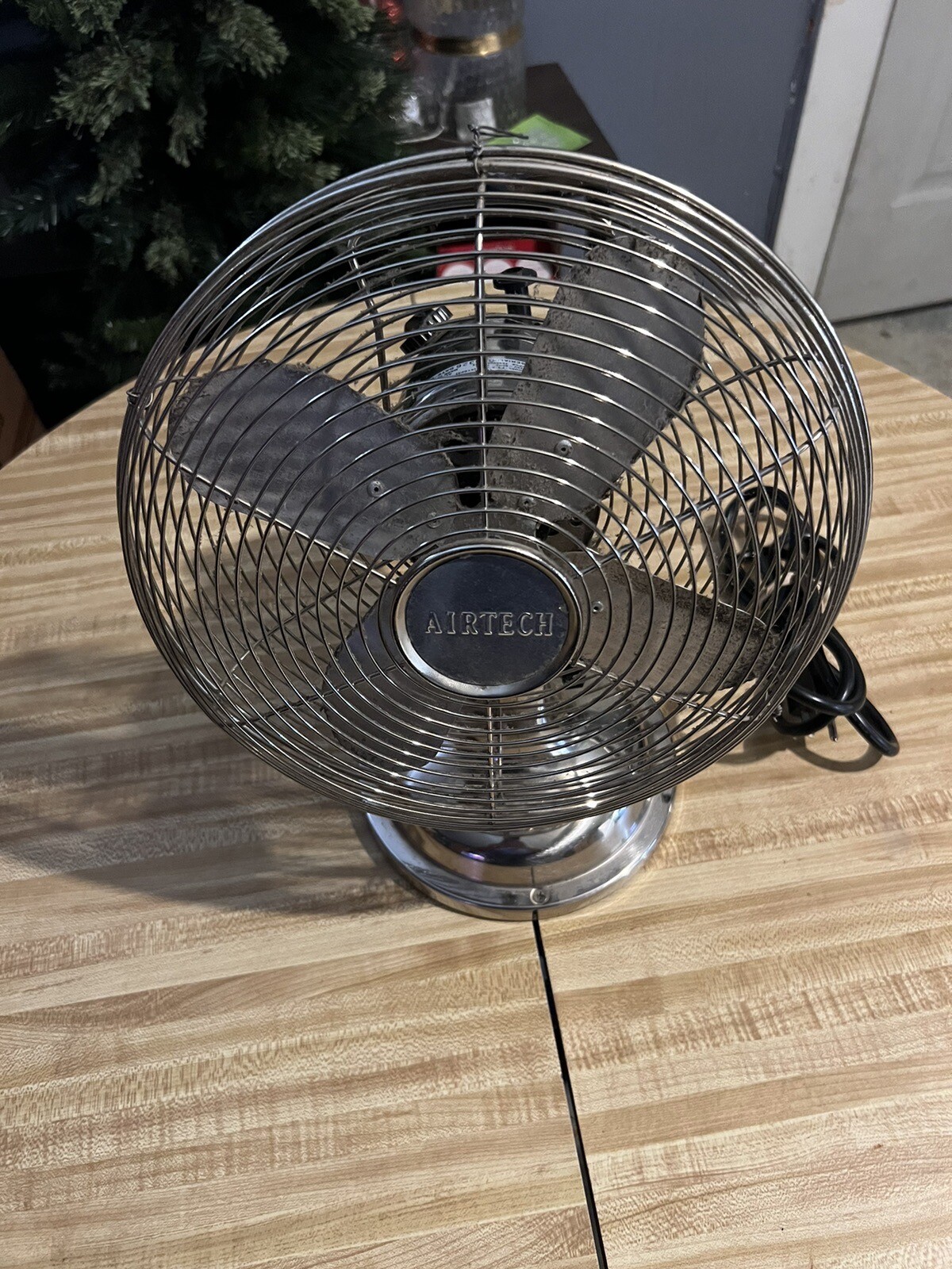 Airtech Metal Chrome Desk Fan Model FT-5-25 3-Speed Working Not ...