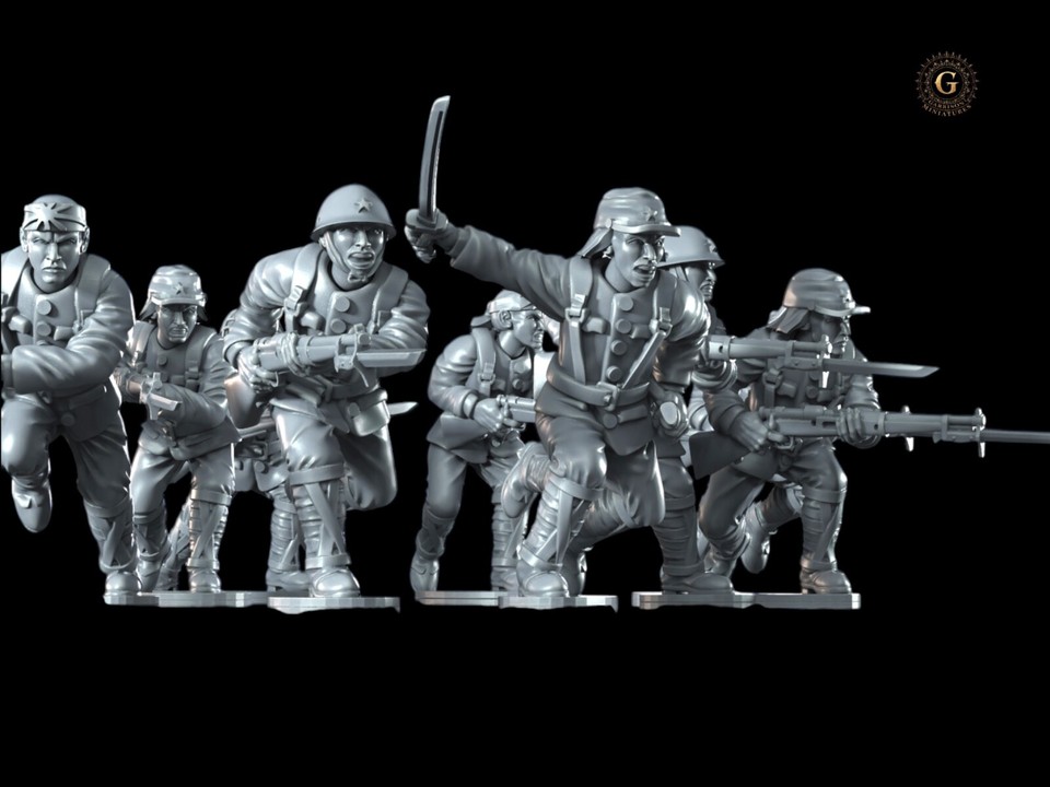 WW2 Japanese Banzai Charge 10 Figures 1/56 (28mm) Wargames & Collectors ...