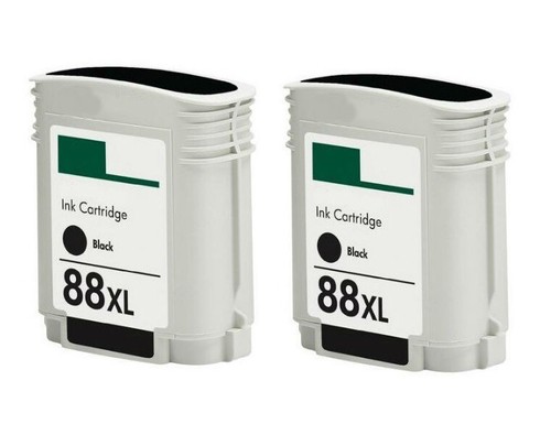 2PK High-Yield BK Ink For HP 88XL 88 OfficeJet Pro K5400 K550 K8600 ...