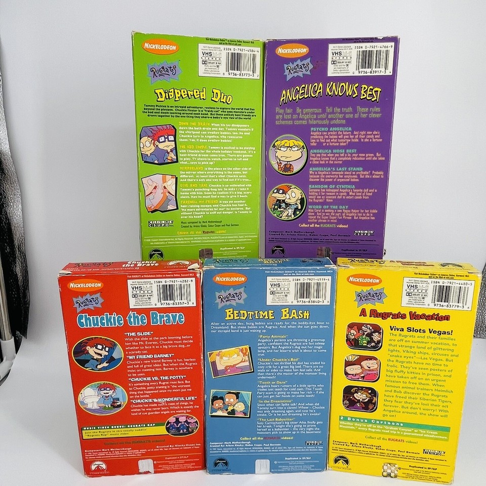 VTG LOT OF 5 RUGRATS VHS ORANGE TAPES NICKELODEON-CARTOONS-1996-97-98 ...