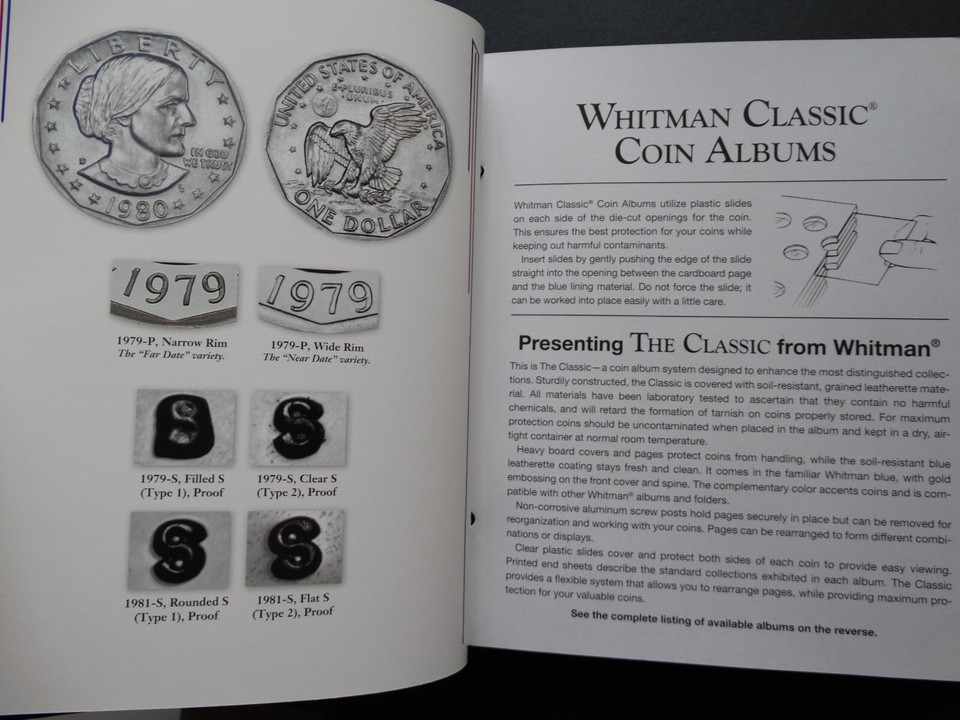 Whitman Susan B Anthony Dollars Coin Album Book P,D and SF 1979-1999 ...