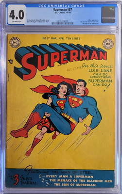 1949 Superman #57 CGC 4.0 Lois Lane as Superwoman. Lex Luthor app. Ad Superboy 1 | eBay